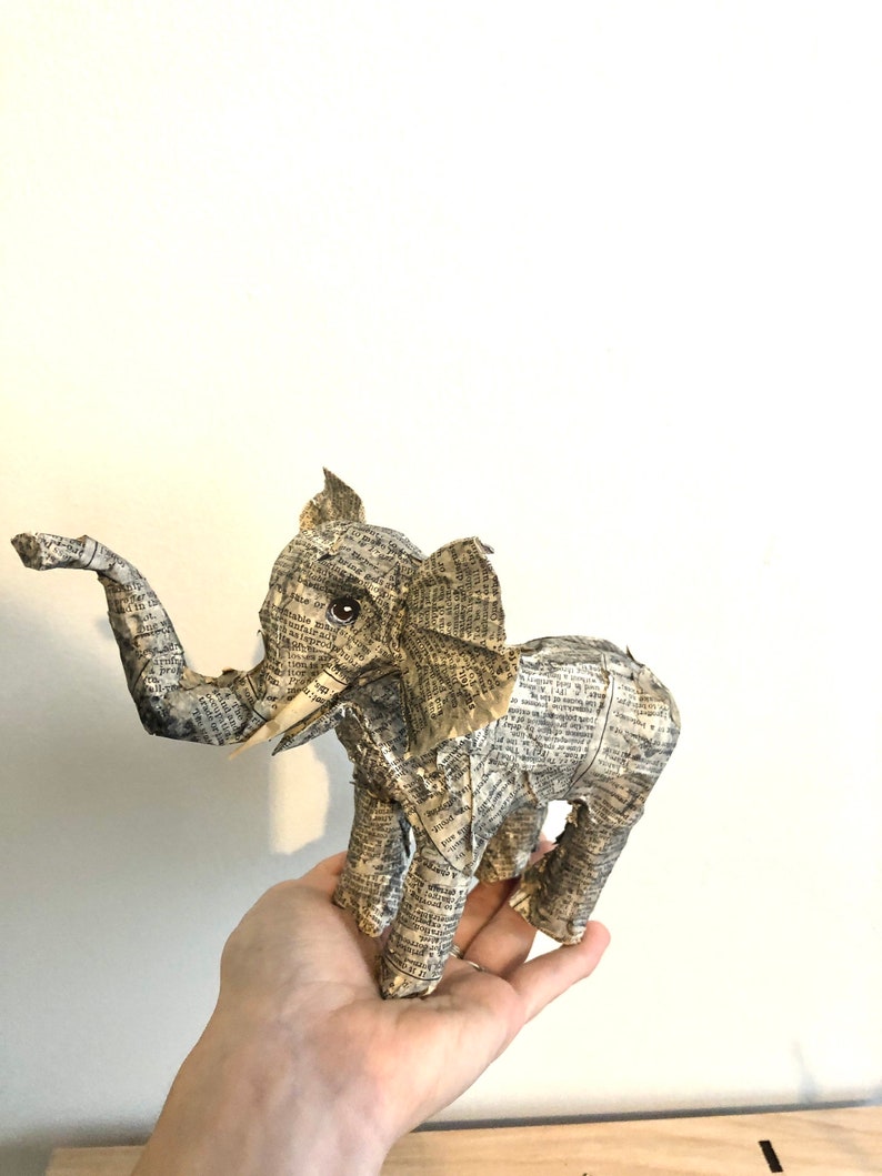 Made to Order Elephant Figurine Paper Sculpture, Elephant Statue ...