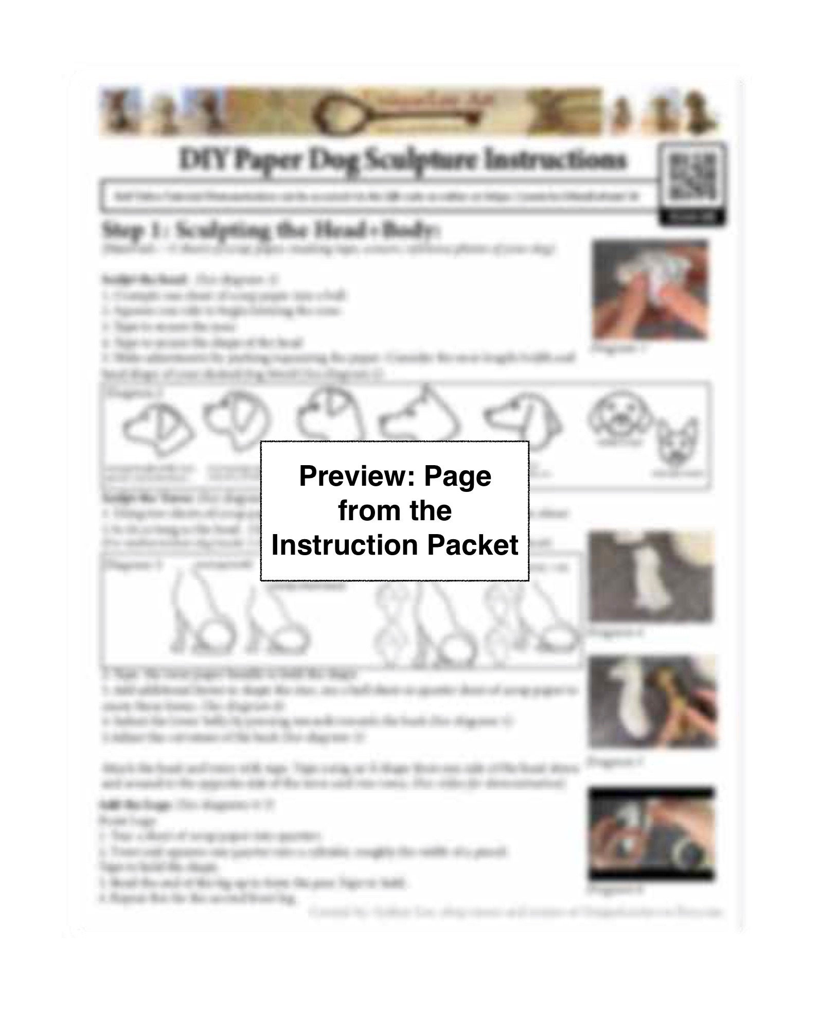 DIY Paper Dog Sculpture Tutorial: PDF Instructions - Etsy
