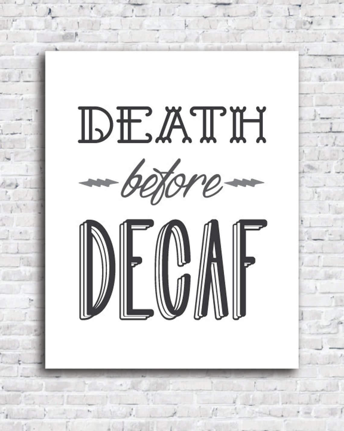 Death Before Decaf Wall Art Digital Print - Etsy