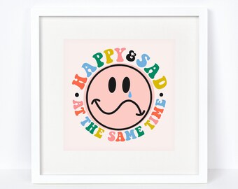 Happy Sad Art Print | Etsy