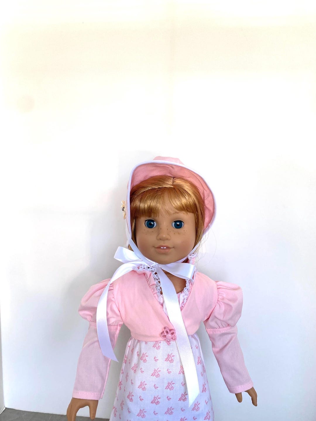 18” Doll Dress/regency Dress With Feather Tail Spencer and Poke Bonnet ...