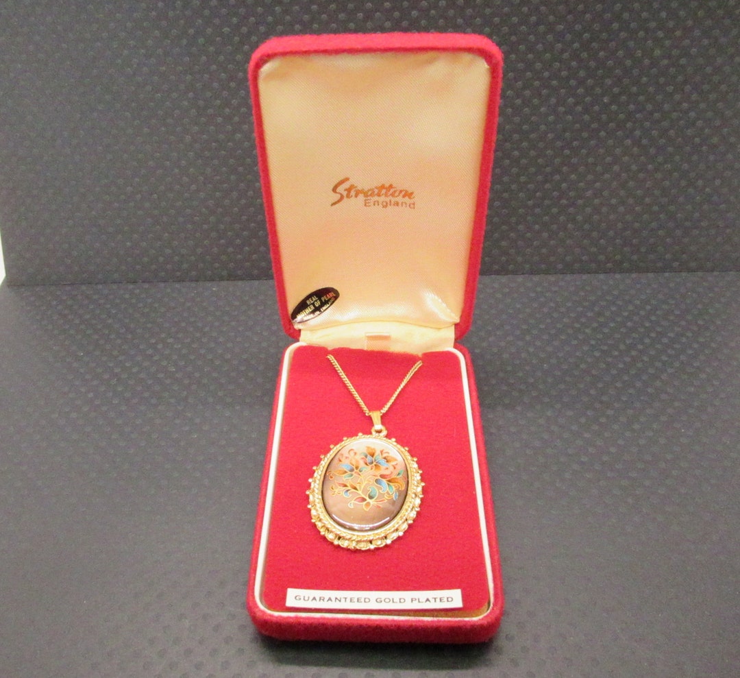STRATTON England MIB Vintage MOP Gold Plated Necklace/pendant - Etsy