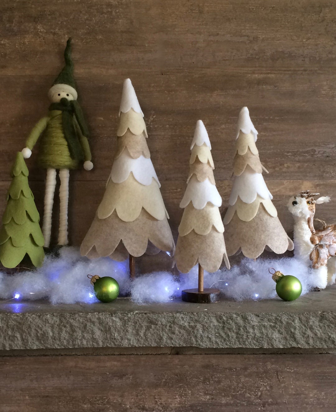 Christmas Decorations, Felt / Felted Wool Christmas Tree, Sewn ...