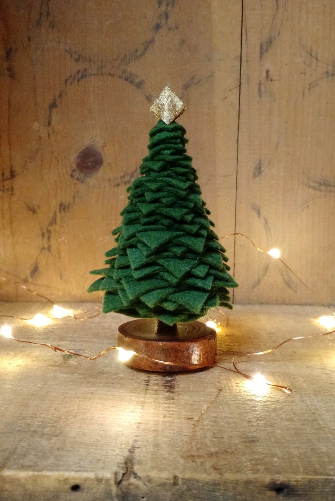 Small Felt & Felted Wool Christmas Tree Home Decoration, Dark Christmas ...