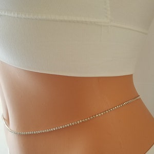 Rhinestones Belly Chain, Rhinestone Belt, Belly Chain, Gold Belly Chain ...