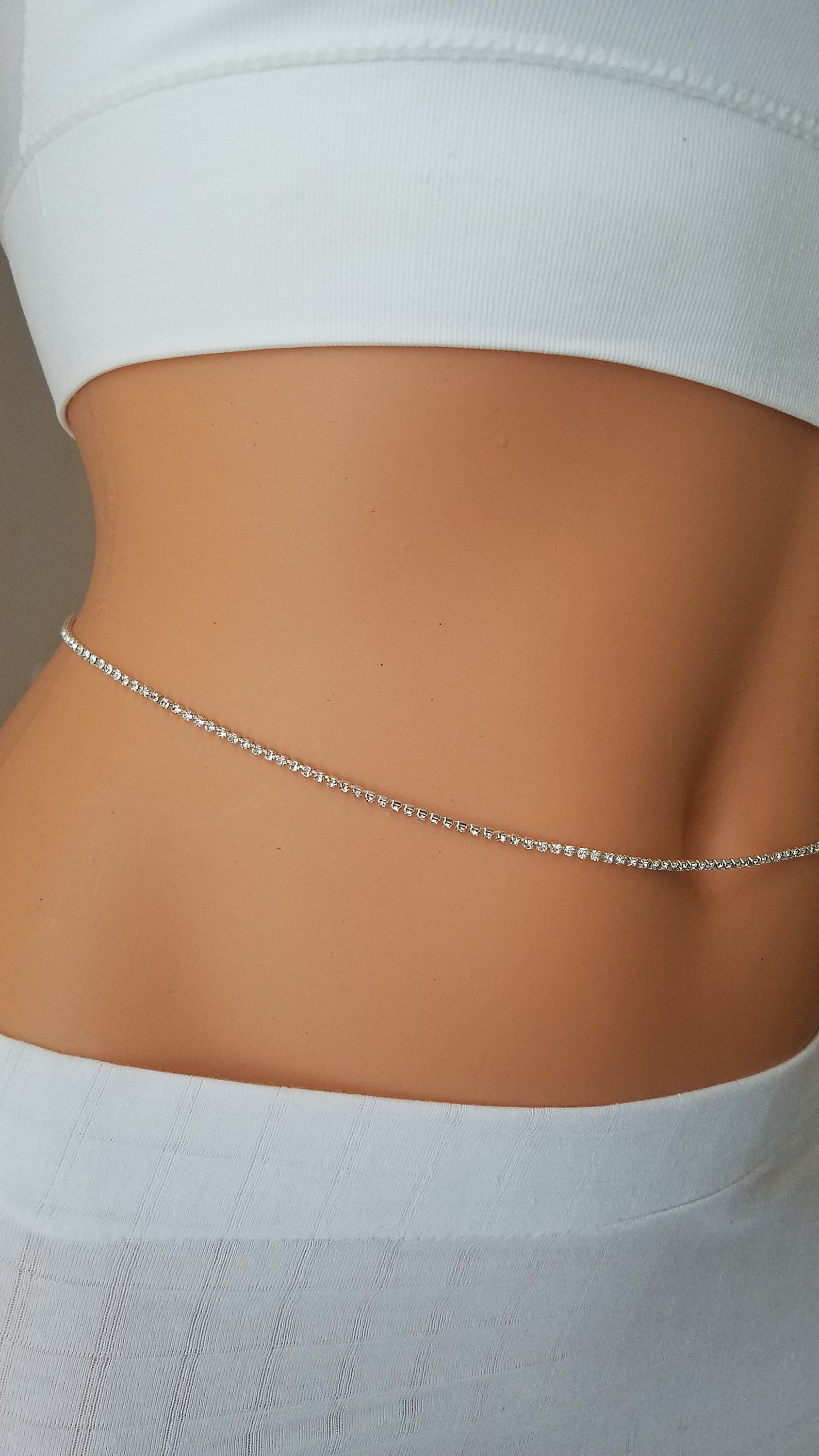 Rhinestones Belly Chain Rhinestone Belt Belly Chain Gold - Etsy