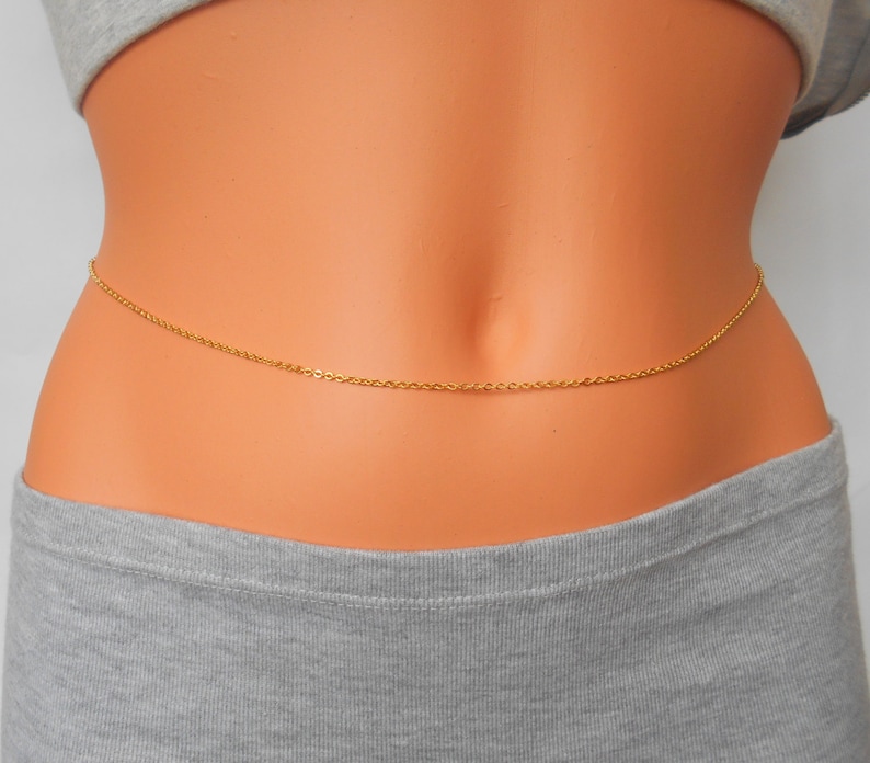 Sterling Silver Simple Belly Chain 14 K Gold Filled Belly Etsy