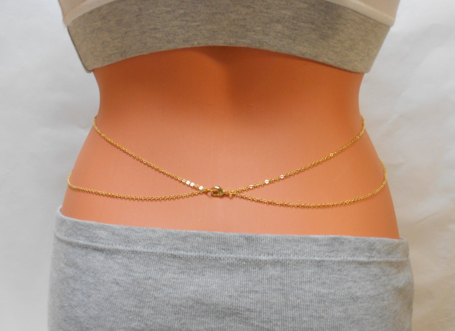 Layered Body Chain, Sterling Silver, 14K Gold Filled, Body Chain, Body ...
