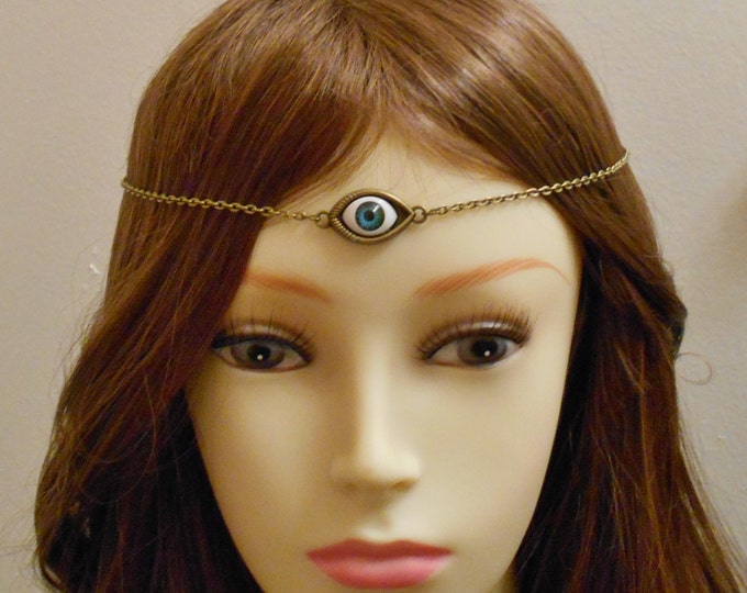 Third Eye Headpiece, Evil Eye Head Chain, Third Eye Headband, Hair ...