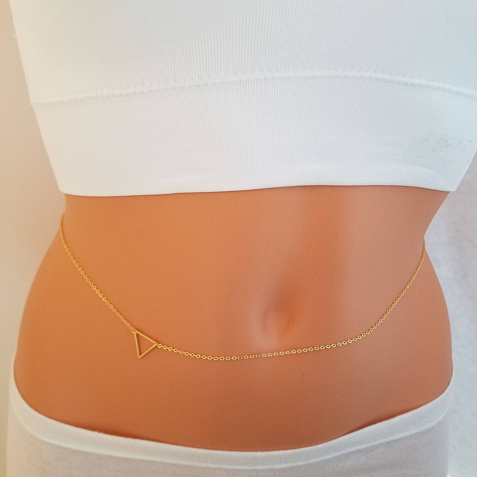 Triangle Belly Chain Gold Belly Chain Belly Chain Silver - Etsy