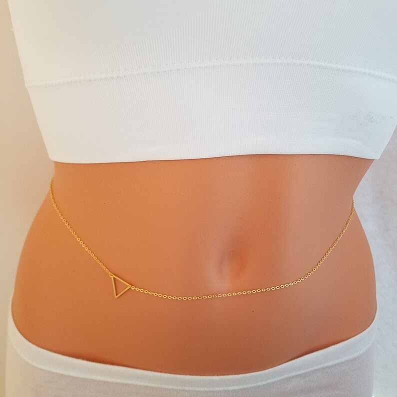 Triangle Belly Chain, Gold Belly Chain, Belly Chain, Silver Belly Chain ...