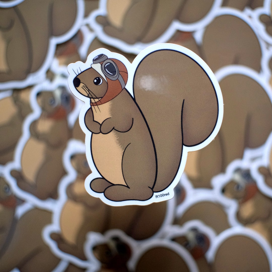 Flying Squirrel Vinyl Sticker | Pilot Squirrel | Animals at Work - Etsy