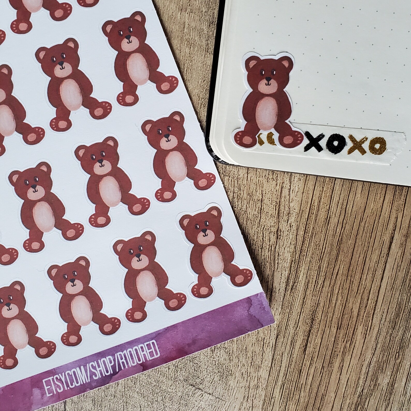 Tiny Teddy Bears Sticker Sheet Valentine's Day Stickers - Etsy