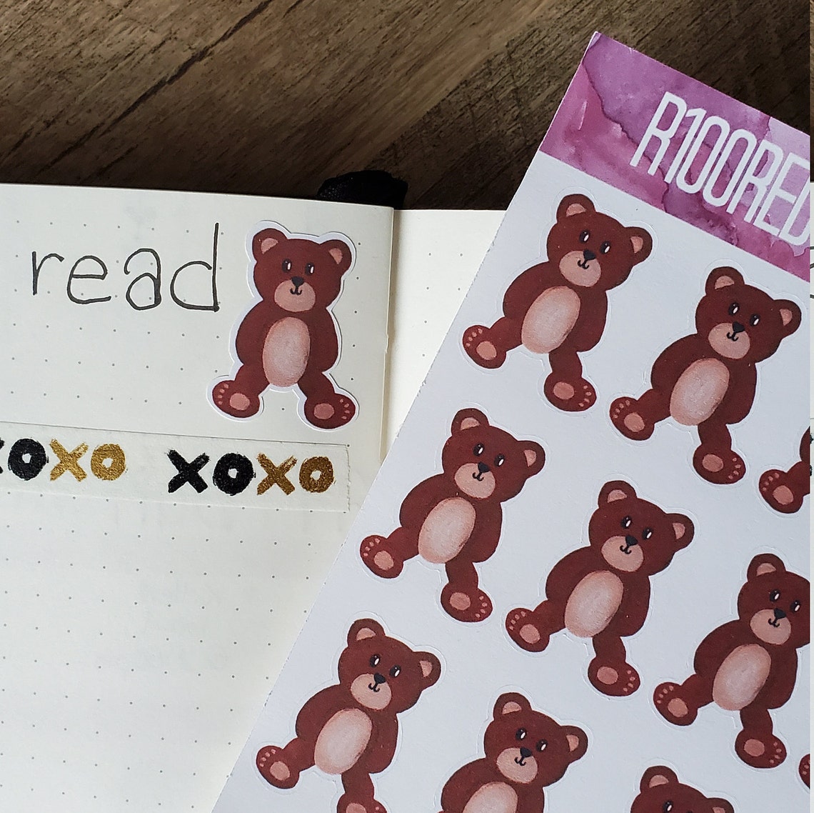 Tiny Teddy Bears Sticker Sheet Valentine's Day Stickers - Etsy