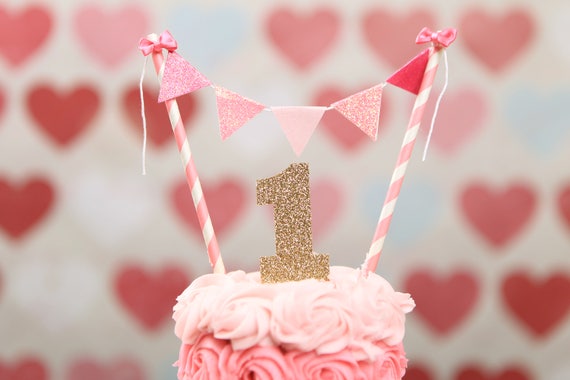 Pink ombre cake topper, ombré cake topper, pink cake topper, smashcake ...