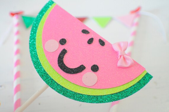 watermelon cake topper, One in a melon cake topper, tutti frutti cake ...