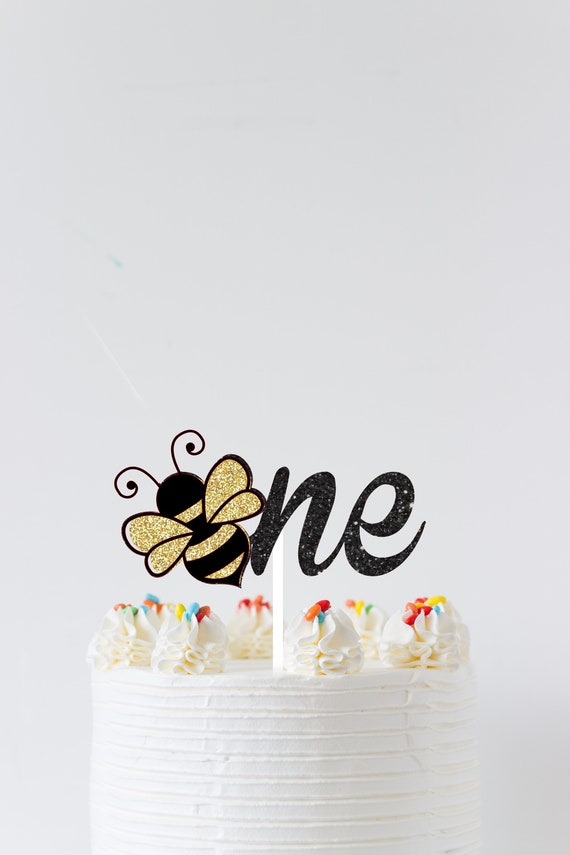 Bee Cake topper, bee topper, Birthday cake topper, One cake topper, bee ...
