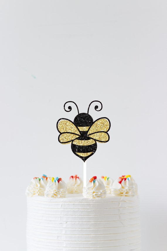 Bee Cake topper, bee topper, Birthday cake topper, Age cake topper ...