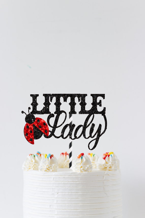 Ladybug cake topper, ladybug topper, Little lady cake topper, Birthday ...