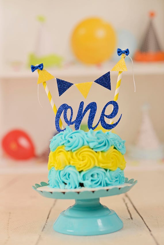 One Cake Topper, First birthday cake topper, smashcake toper, birthday ...