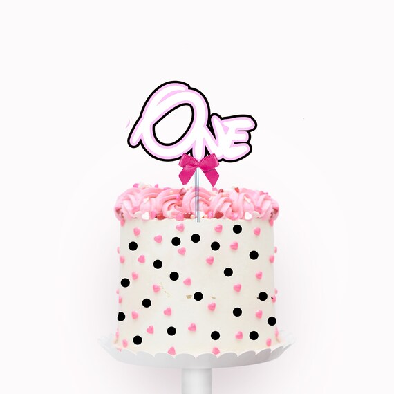 Happy Birthday One Cake Topper, first birthday cake topper, happy ...