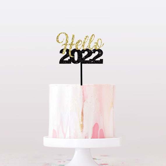 2022 cake topper, hello 2022 cake topper, new year cake topper, new ...