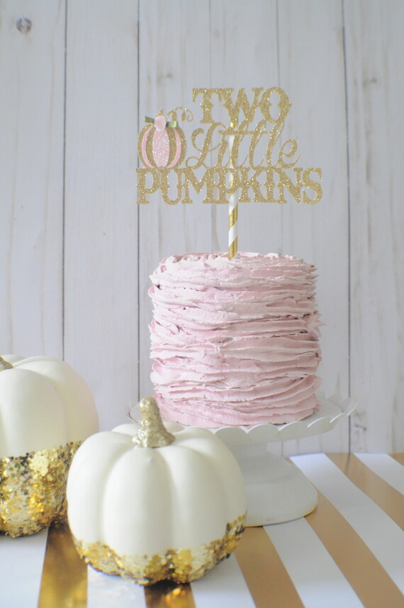 Two Little pumpkins cake topper, pink pumpkin cake topper, Pink pumkin ...