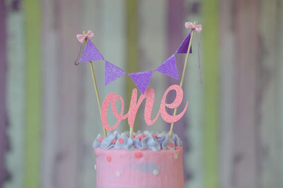 One Cake Topper, First birthday cake topper, smashcake topper, lavender ...