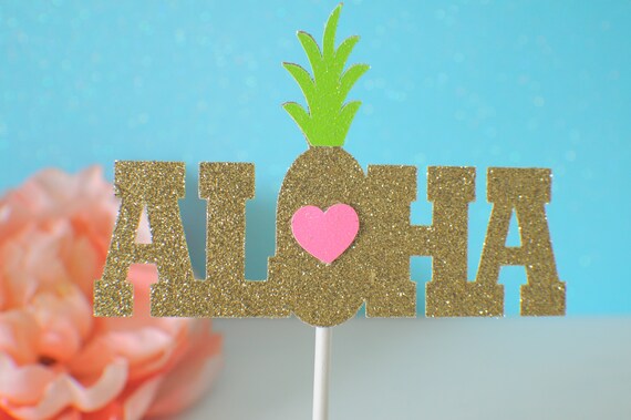 Aloha cake topper, Hawaiian cake topper, luau cake topper, Luau party ...