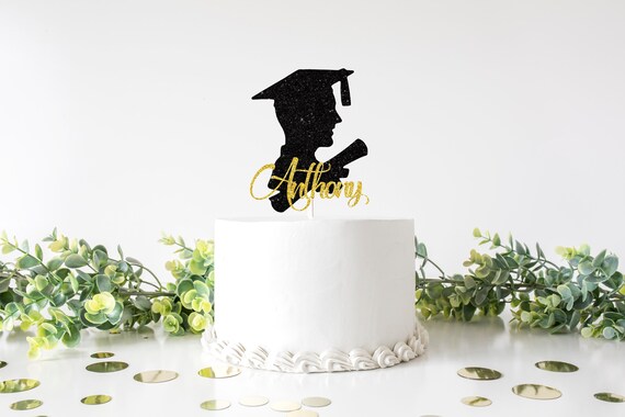 Graduation cake topper, grad cake topper, graduate decoration ...