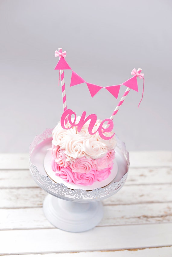 One Cake Topper Set, Pink One cake topper set, ONE Cake Topper, Pink ...