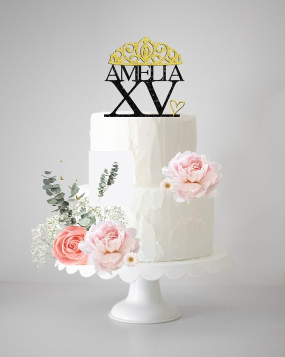 Mis Quince Cake Topper, 15 Cake Topper, Quinceanera Cake Topper, Mis ...