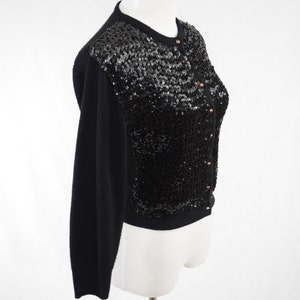 50s Black Sequin Button up Cardigan Sweater // Bombshell Sweater Girl ...