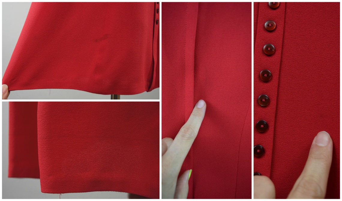 60s/70s Lipstick Red Button Front A-line Mod Dress // Bloomingdale's ...