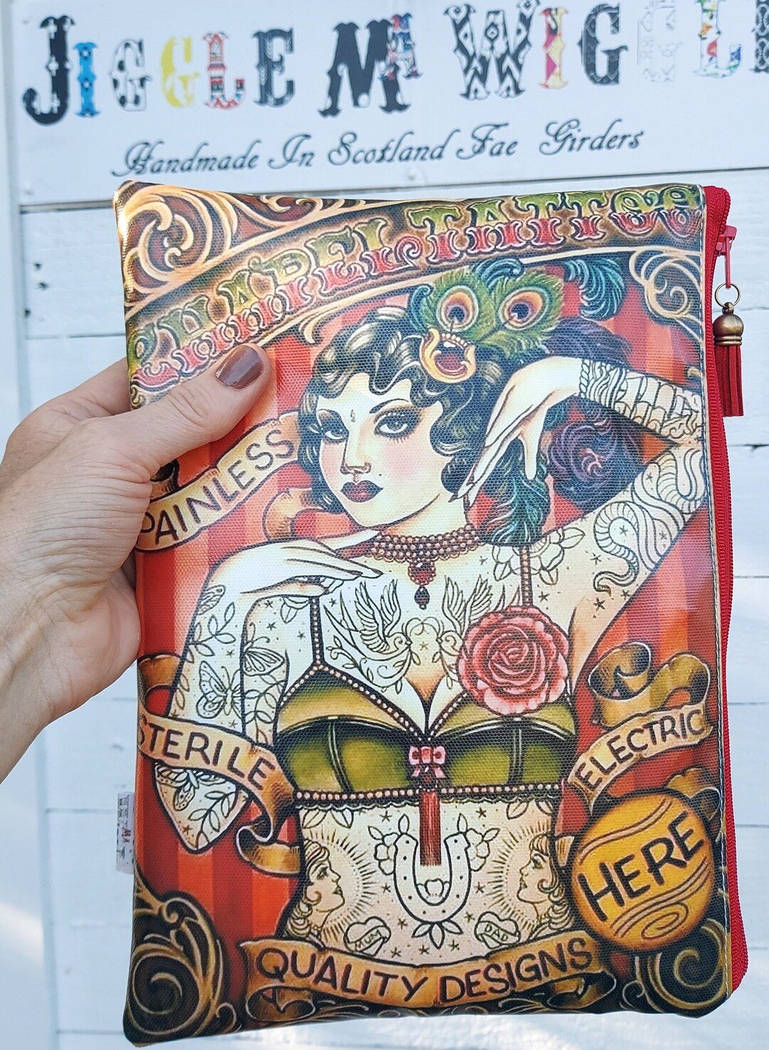 Tattoo Print Bag, Tattoed Lady, Sleeve Tattoo, Vintage Bags, Vintage ...