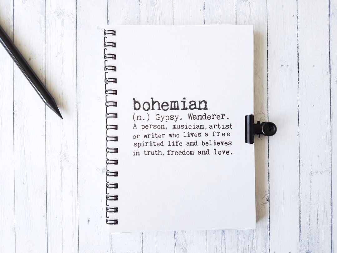 Bohemian Notepad: A6 Wire Bound Blank Journal With Bulldog Clip - Etsy