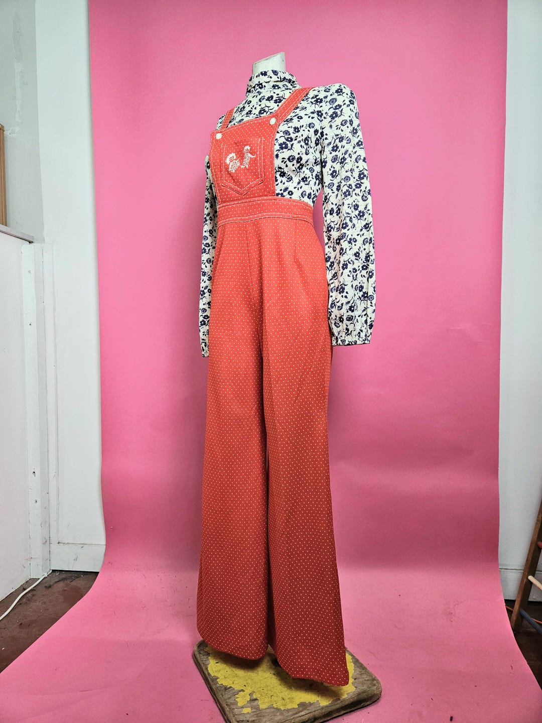 Amazing 1970s Jumpsuit Faux Dungarees With Long Sleeves so Snazzy and ...