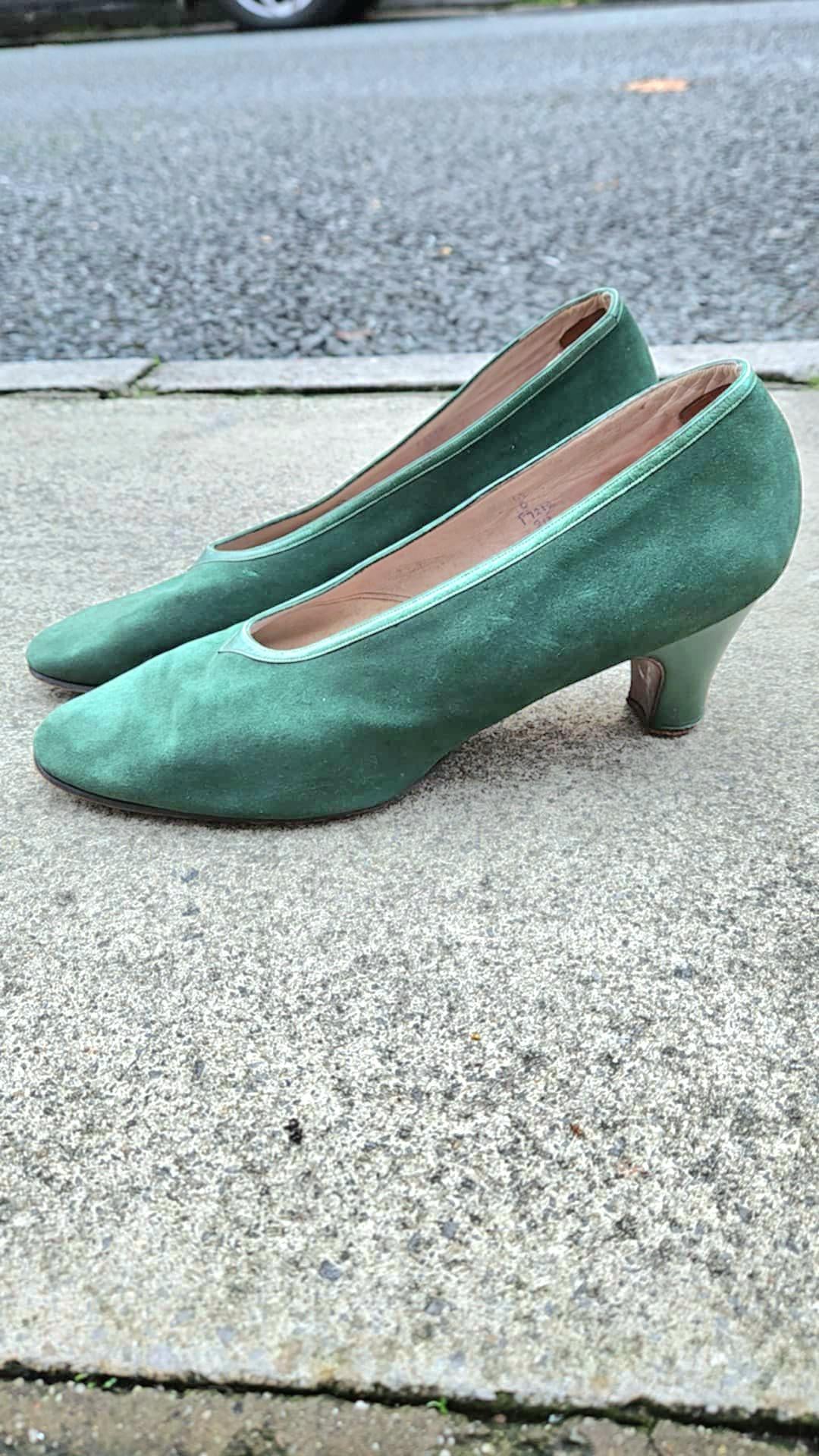 Rare 1930s Green Suede Shoes so Well Made Quality Rare Example in the ...