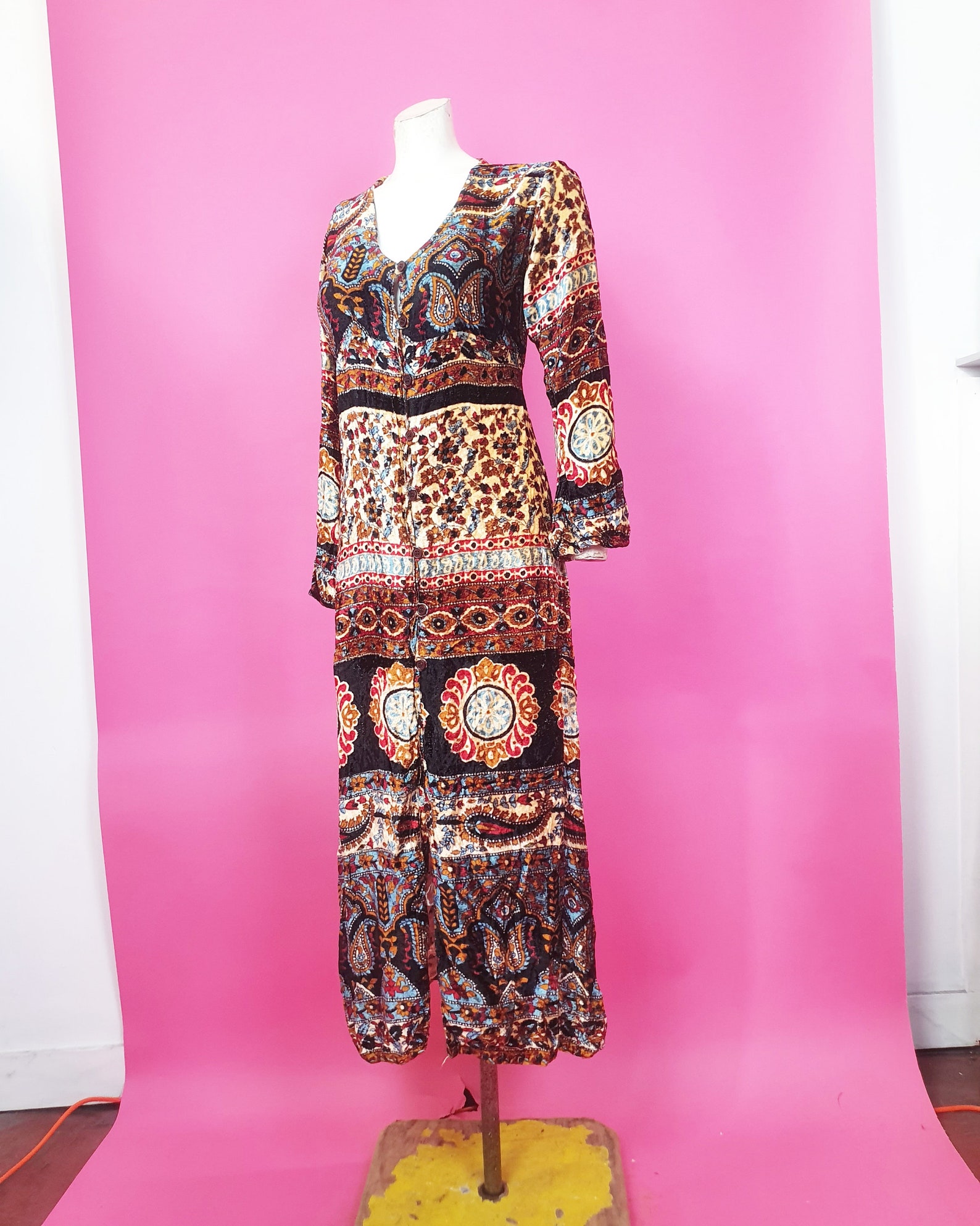 Fab 1980s 90s Funky People Indian Velvet Paisley Vintage Dress Jacket ...