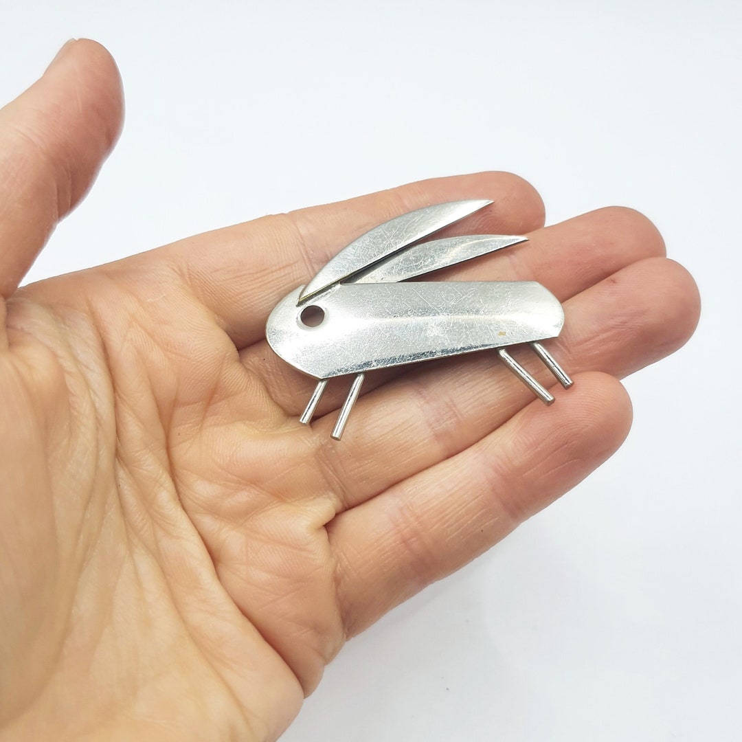 Fab 1920s 30s Art Deco Chrome Bunny Rabbit Brooch so Iconic and Stylish ...
