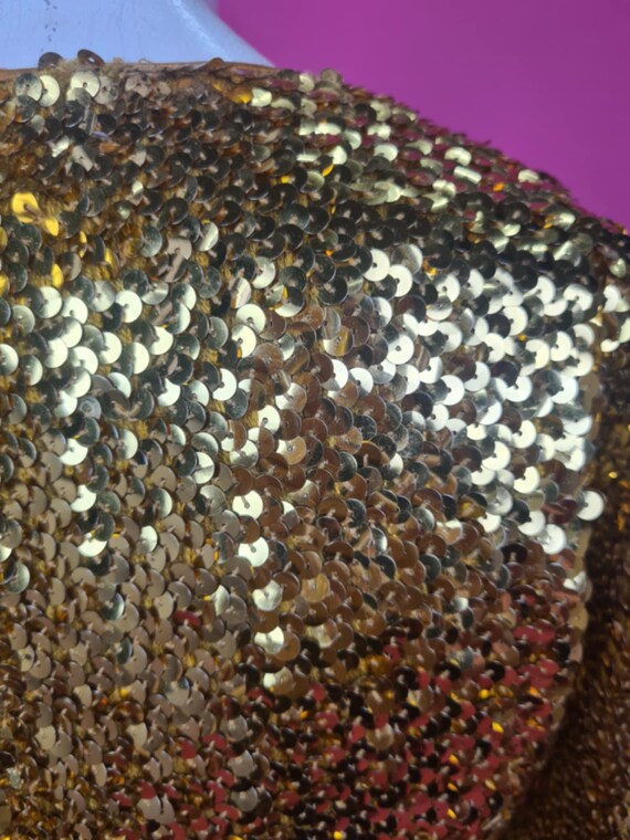 Beautiful 1960s 70s God sequin fill length dress perf… - Gem