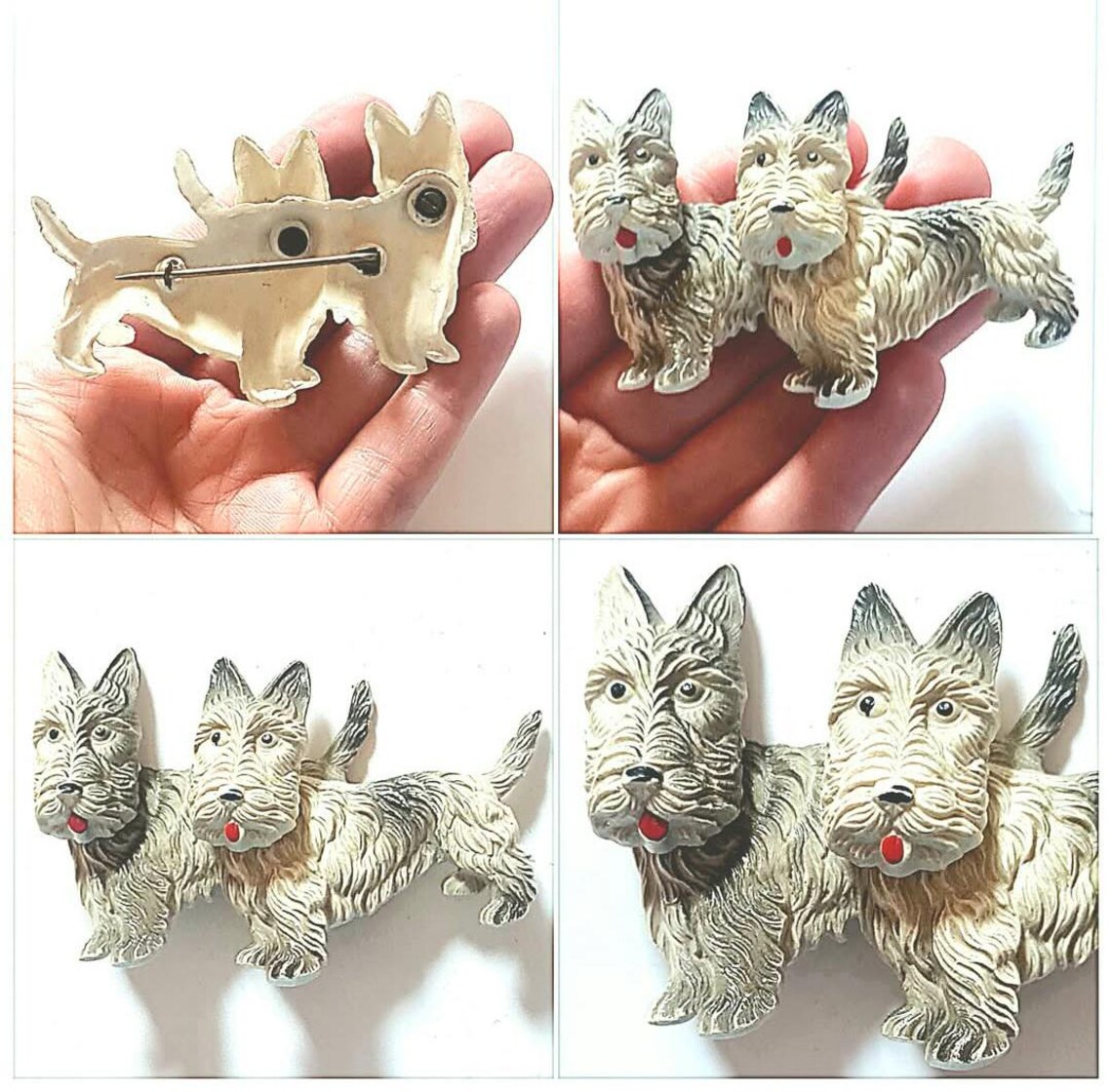 Original 1930s/40s Art Deco Early Plastic Celluloid Moveable Dog Head ...