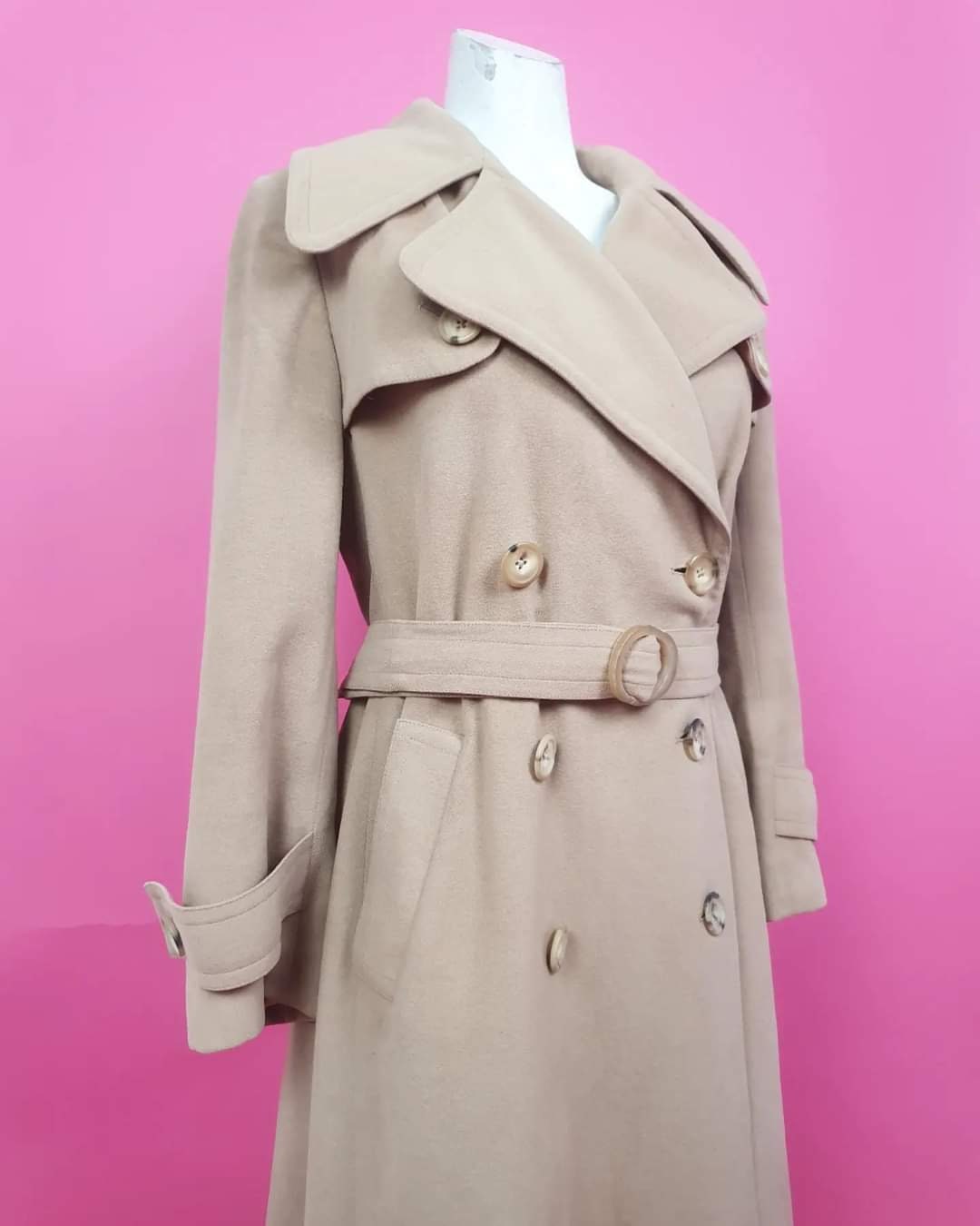Sale Stylish 1950s Harrods Cashmere Camel Coloured Coat Double Breasted ...