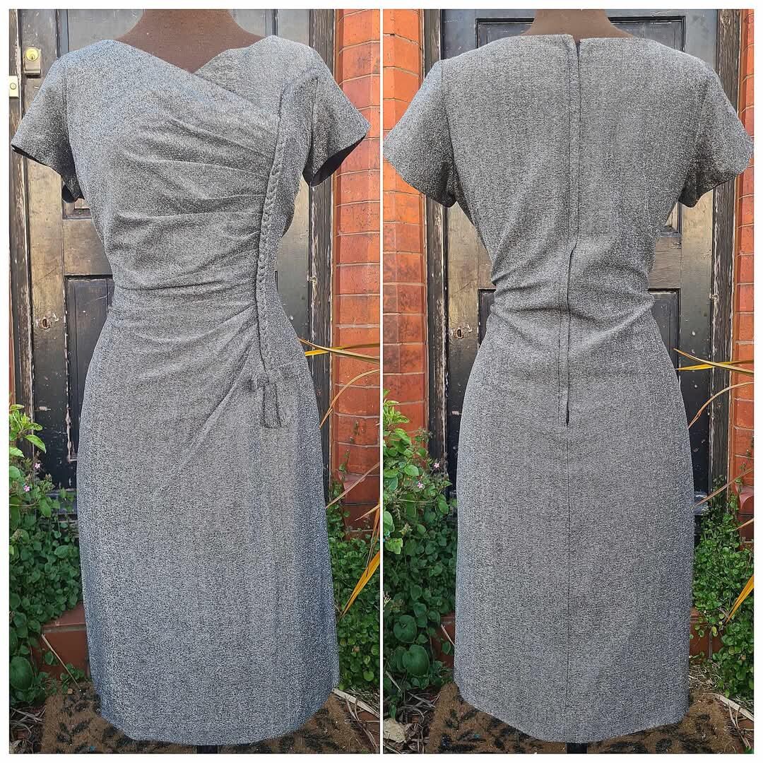 Original 1950s/60s VOLUP Silver Lurex Cocktail Wiggle Dress by Blanes ...