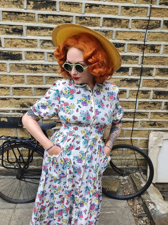 CC41 utility labelled Kay Sidney zip fronted rayon cr… - Gem