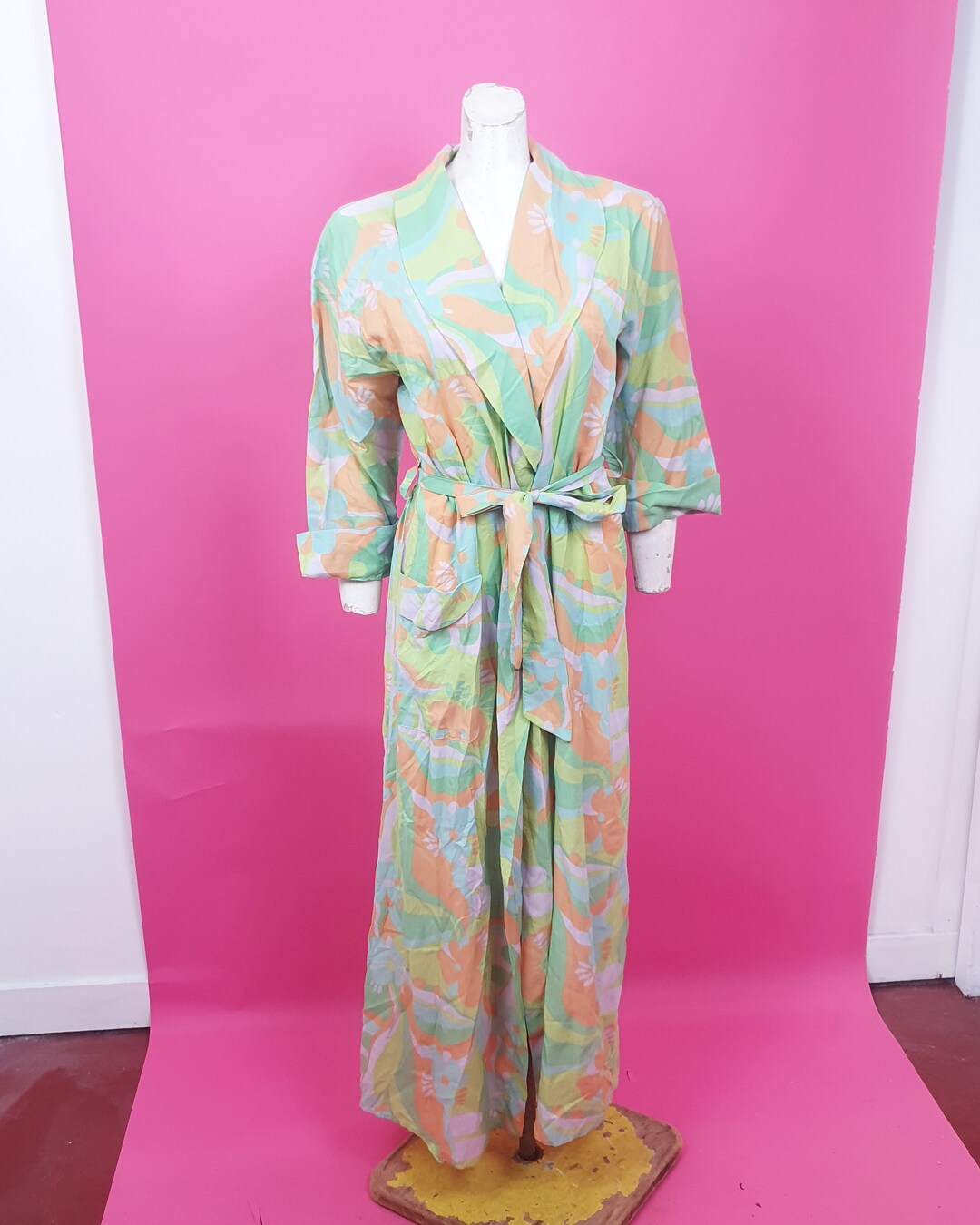 Fab 1960s Green Patterned Psych Mod Robe Hippy Festival Jacket - Etsy