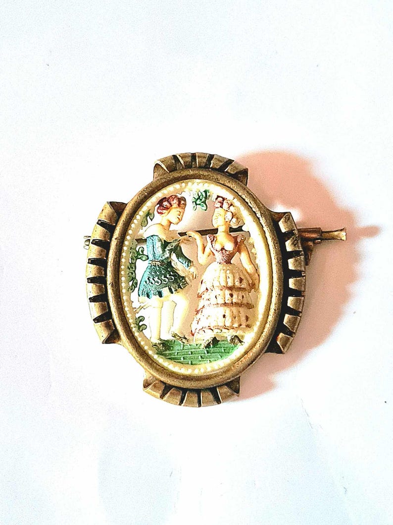 Original 1930s Art Deco Early Plastic Depose Celluloid Lady Man Couple ...