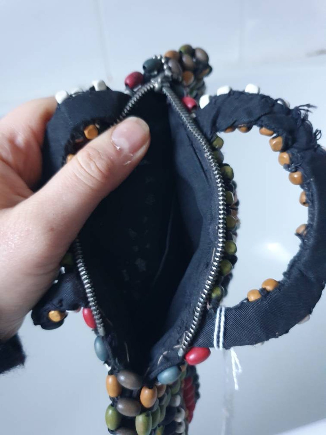 Reserved Super Cute 1930s 40s Czech Wooden Beaded Multi Coloured Bag ...