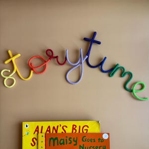 Curved Rainbow Colours Storytime Wall Sign for Nursery , Kids Room ...