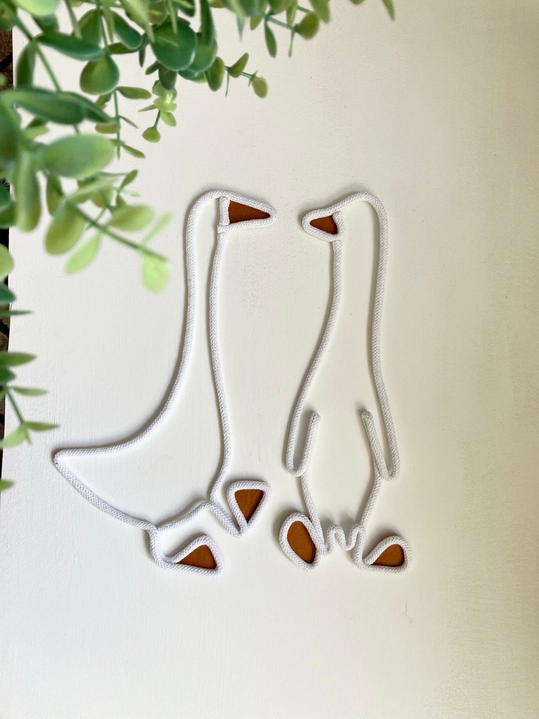 Handcrafted Rope Wire Geese Wall Decor , Farmhouse Nursery Art (set of ...